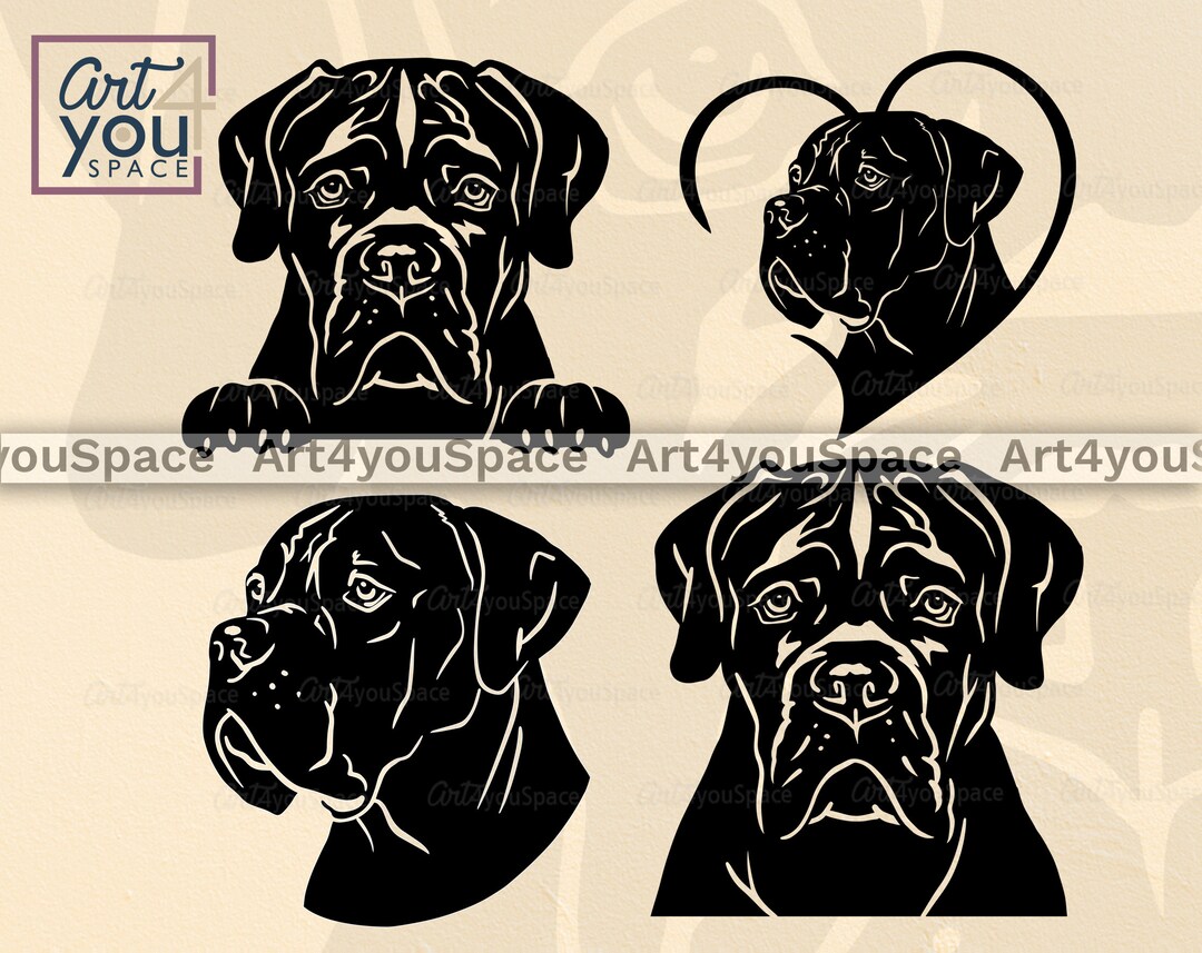 Cane Corso Svg, Dog SVG File for Cricut, Peeking Pet Face Clipart ...