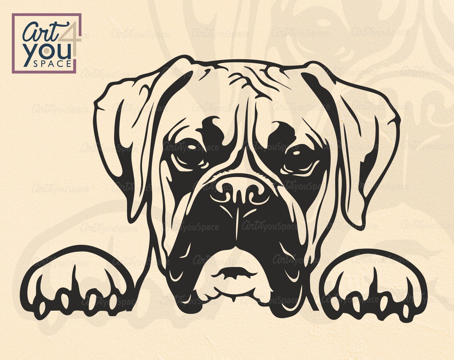 Boxer Dog Svg Dog Breed Boxer Dad Cute Animal Face Head - Etsy