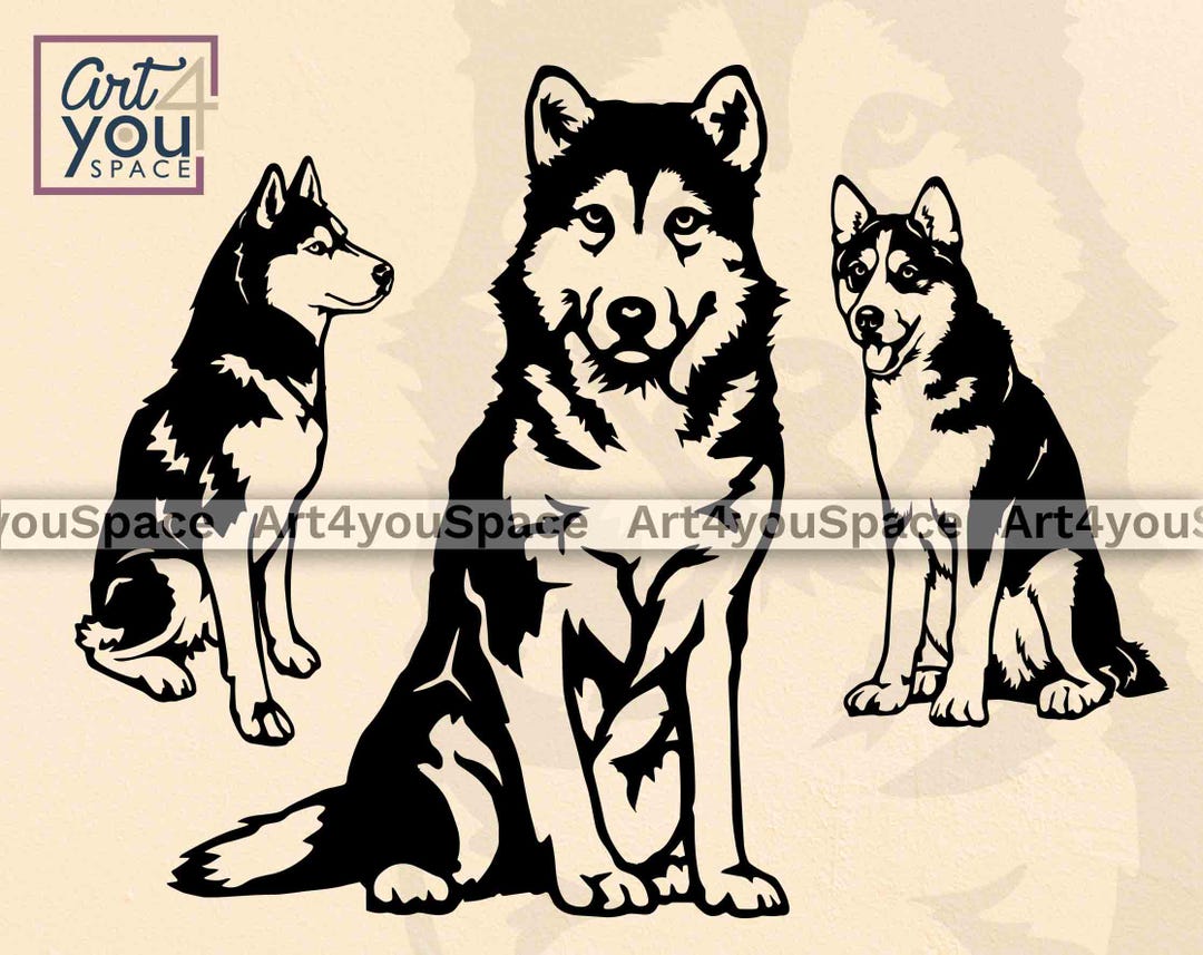 Husky SVG, Siberian Husky, Dxf Files for Plasma, CNC Laser Cutting, Dog ...
