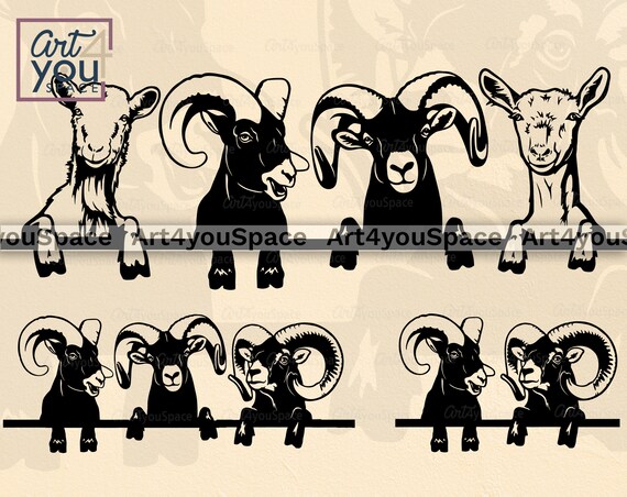 Paper Ram Design Eps Ram Dxf Ram Clipart Cute Animals Svg Ram Vector ...