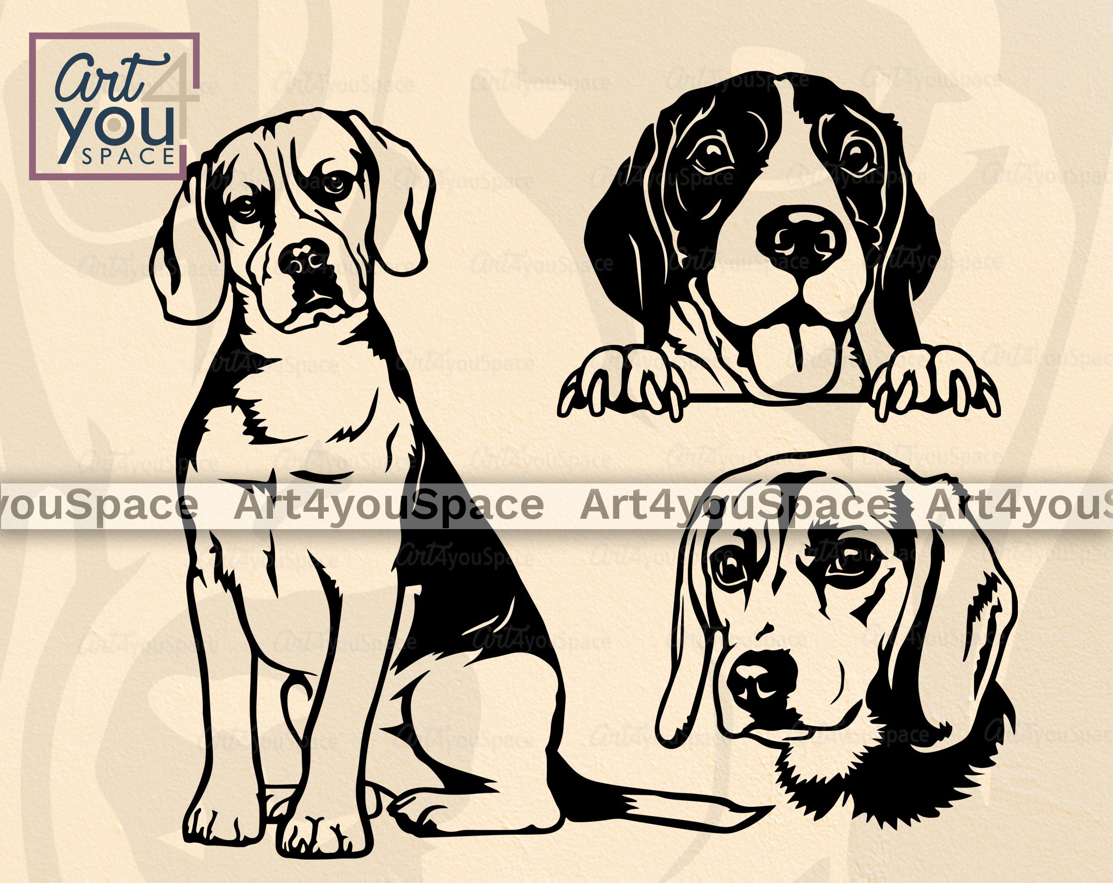 Beagle Svg Dog Svg File for Cricut Vector Clipart Cute Pet - Etsy