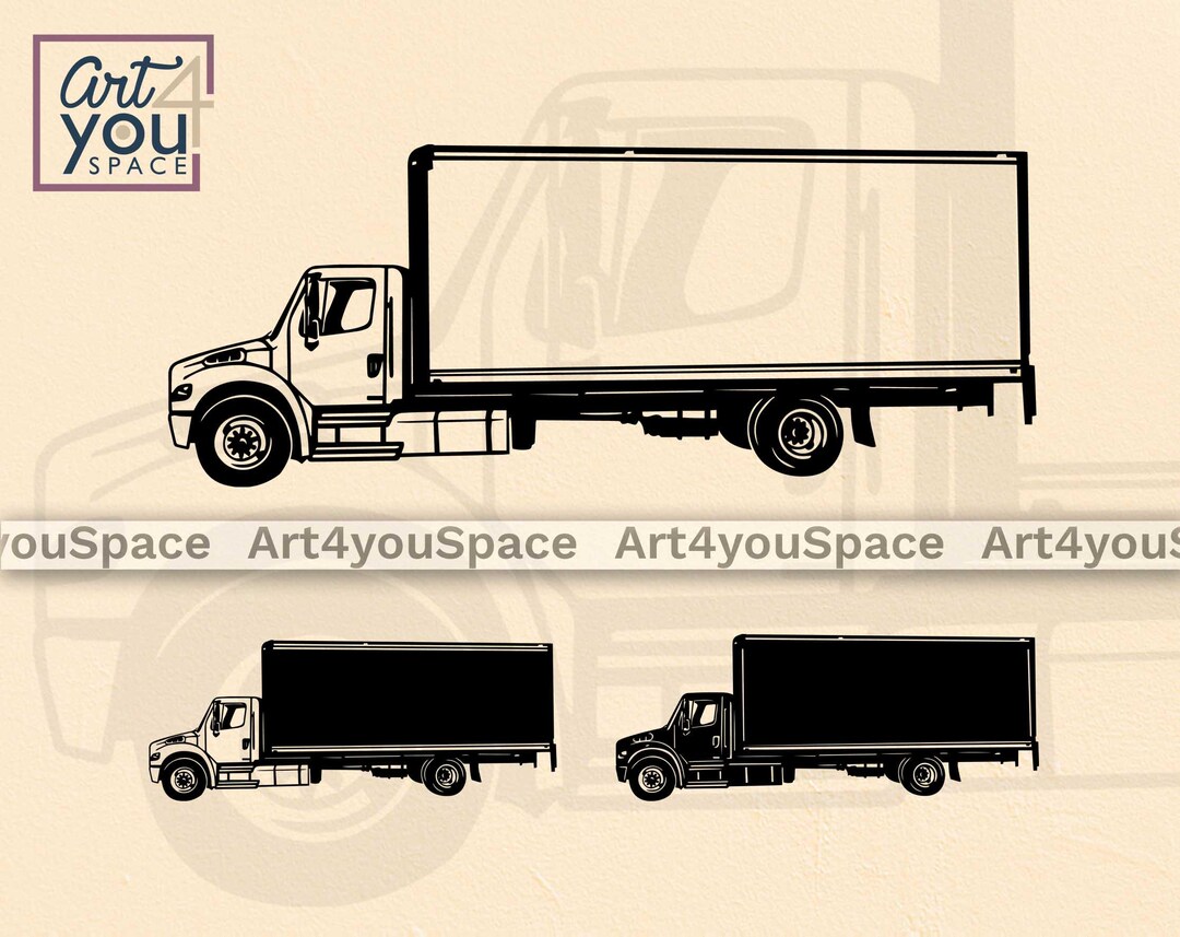 Box Truck Svg, Freightliner, Car Outline Vector, Vehicle Png, Delivery ...