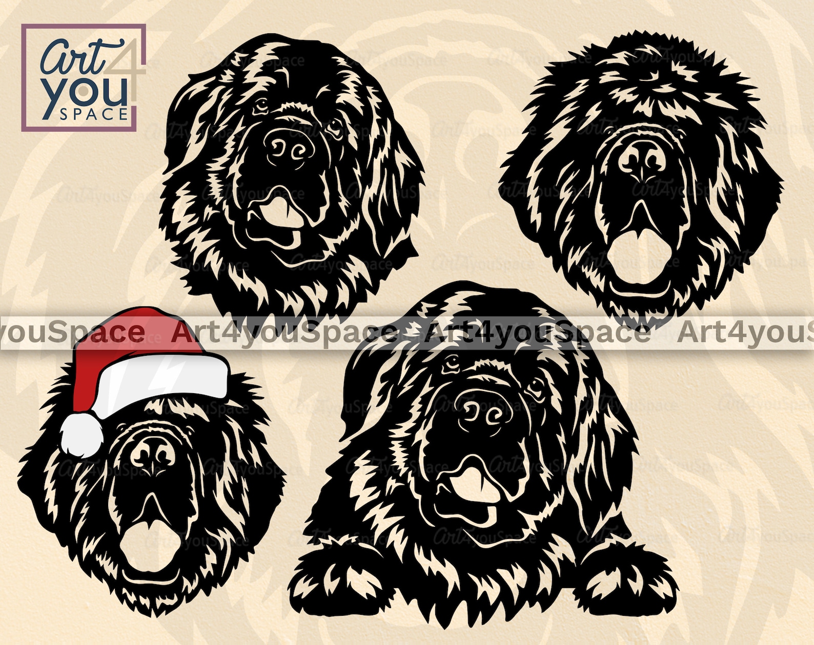 Newfoundland svg dog svg file for Cricut Newfie bandana | Etsy