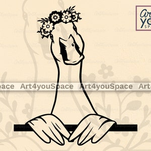 Duck Svg Files for Cricut, Cute Duck Head Flower Floral Clipart ...