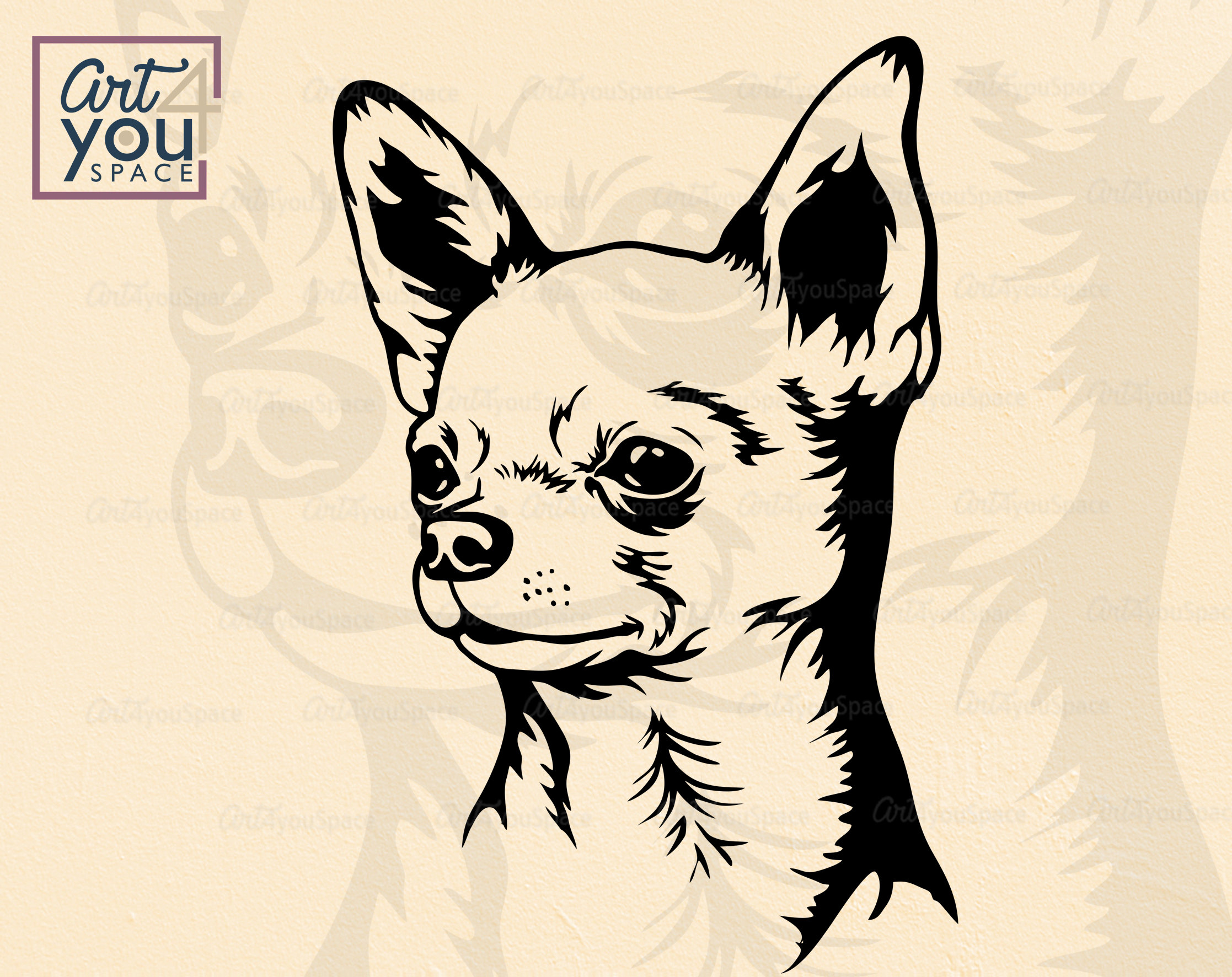 Chihuahua Svg Dog Svg Clipart Breed Head Dog Face Vector - Etsy Norway