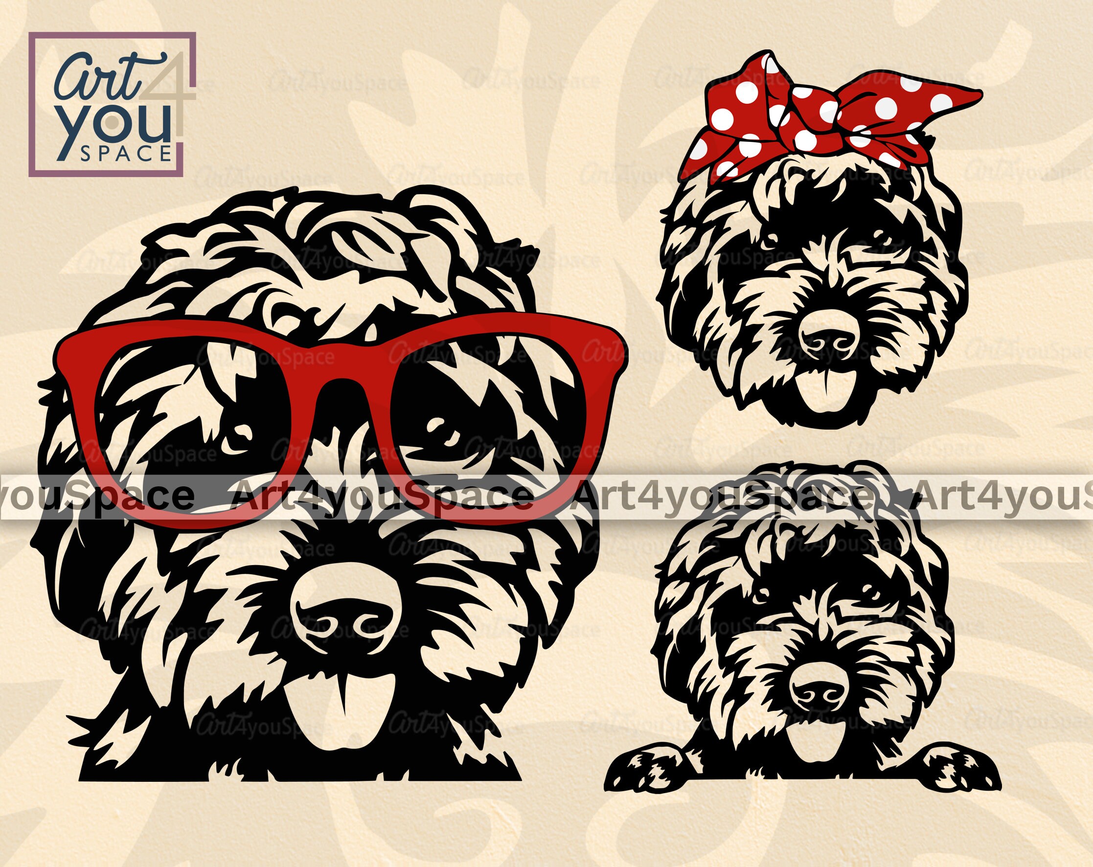 Black Labradoodle svg dog svg cricut cute Face clipart Head | Etsy