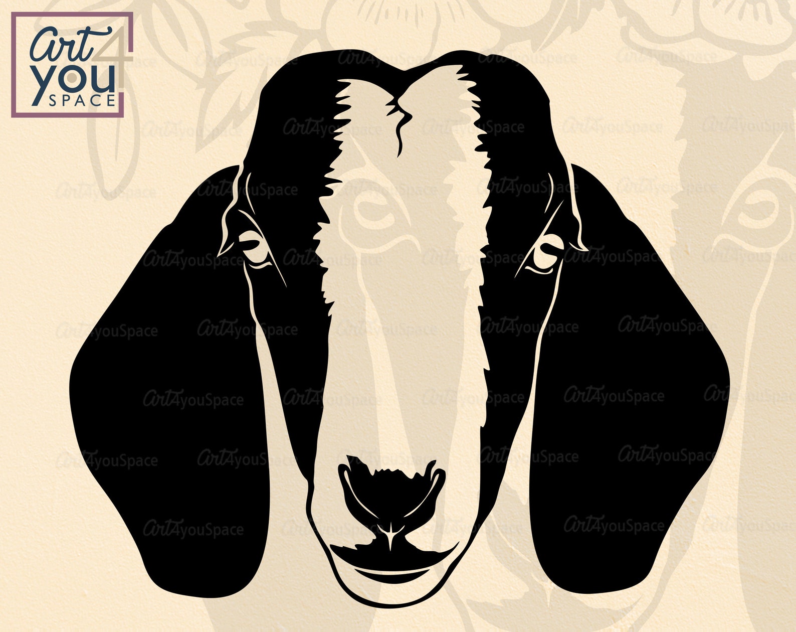 Boer Goat Svg Files for Cricut Goat With Flower Bandana SVG, Dxf, Farm ...