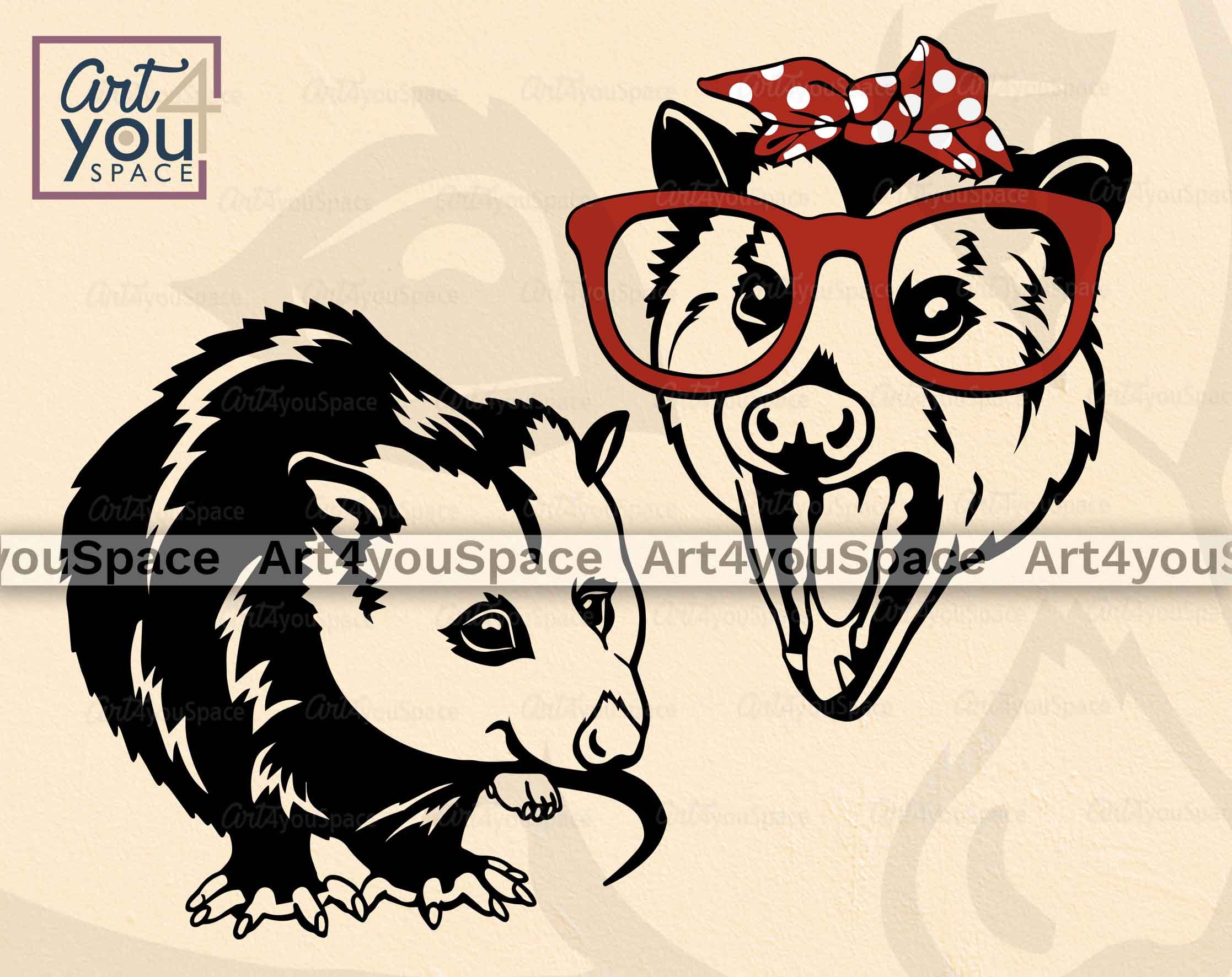 Opossum Svg for Crciut Possum Face Woodland Animal Wild - Etsy Canada