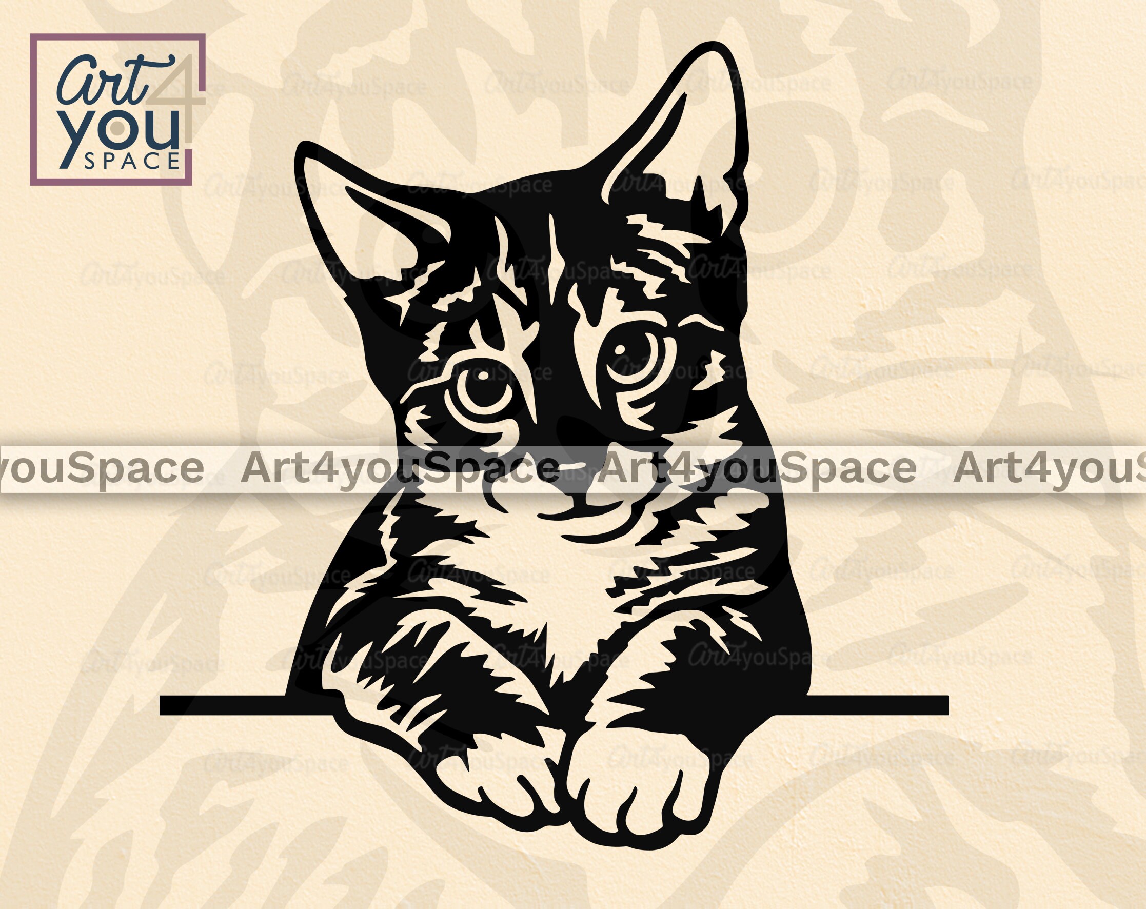 Cute Cat SVG Files for Cricut, Curious Pet Vector, Shirt Design ...