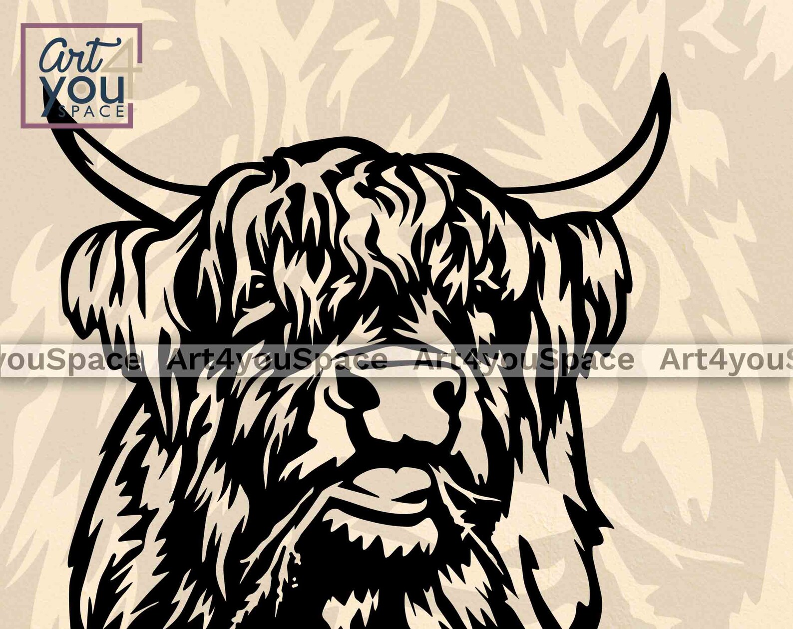 Highland Cow SVG File Cricut, Scottish Cattle Art, Livectock Clipart ...