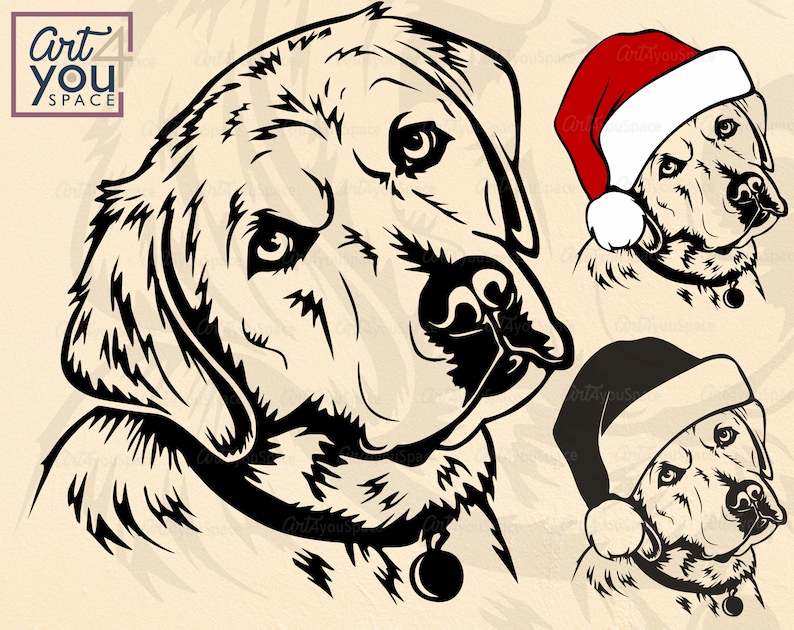 Labrador Retriever Svg Lab Clipart Santa Dog Svg Cricut - Etsy Canada