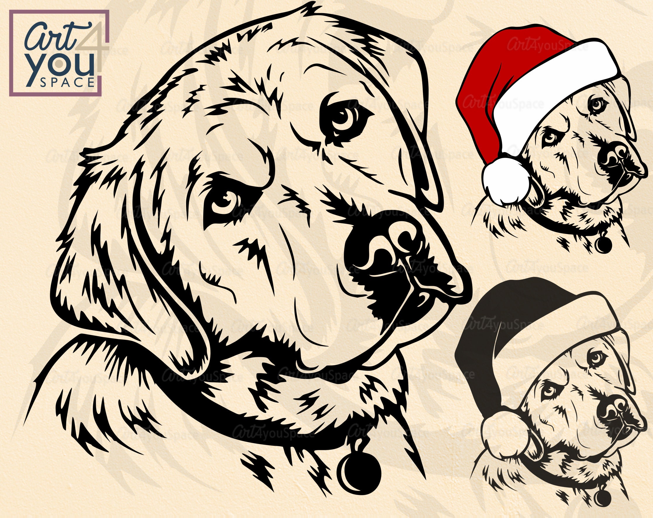 Labrador Retriever Svg Lab Clipart Santa Dog Svg Cricut - Etsy