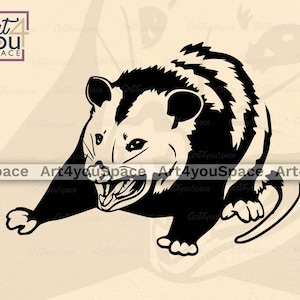 Svg Opossum, Possum Screaming Clipart, Woodland Animal, Wild Nature ...