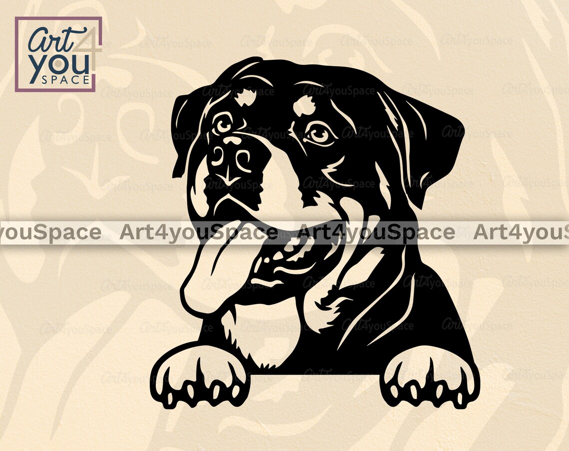 Rottweiler Svg, Dog Svg File Cricut, Rott Face Clipart, Rottie Body ...