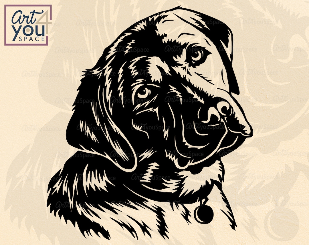 Labrador Svg, Dog Svg Cricut, Lab Face Clipart, Head, Download Vector ...