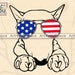 English Bull Terrier Svg, Dog Svg Files for Cricut, USA Flag Clipart ...