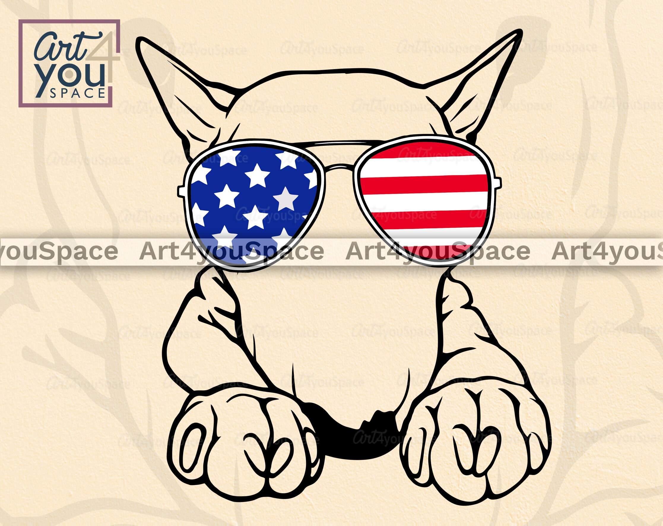 English Bull Terrier Svg Dog Svg Files for Cricut USA Flag | Etsy Canada