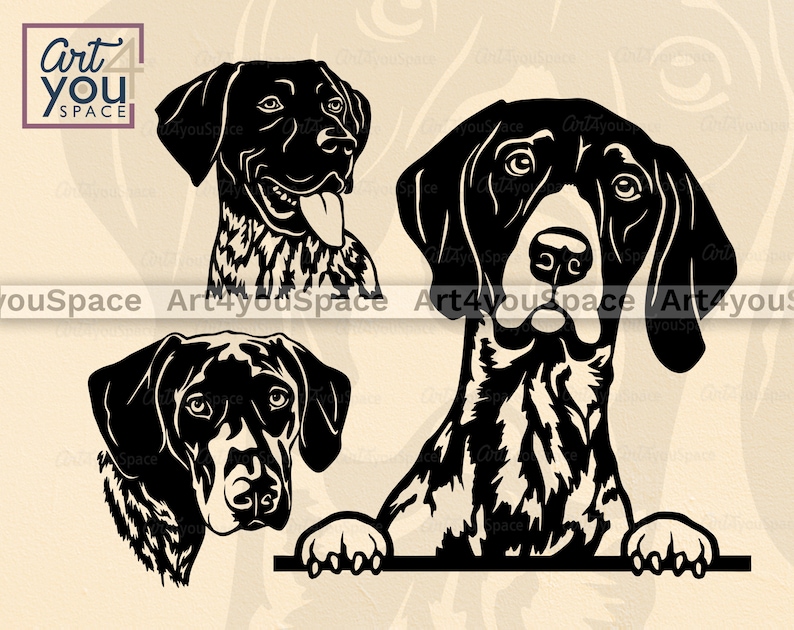 German Shorthaired Pointer Svg, Dog Svg Files for Cricut, Plasma Dxf ...