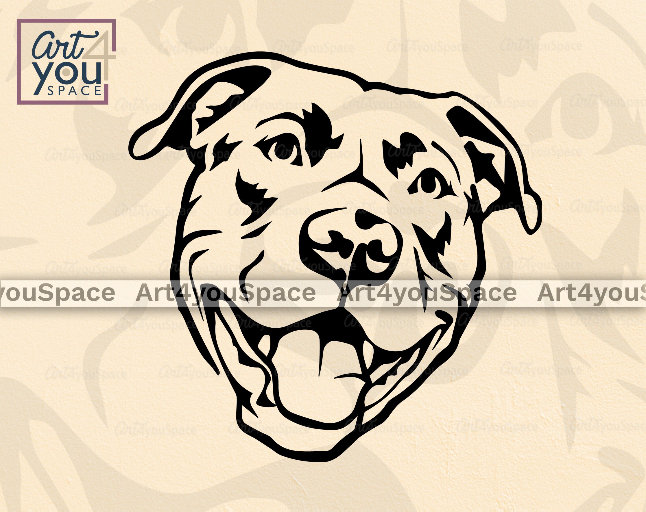 Pit Bull Svg Dog Svg Cricut Pet Face Head Paw Clipart | Etsy