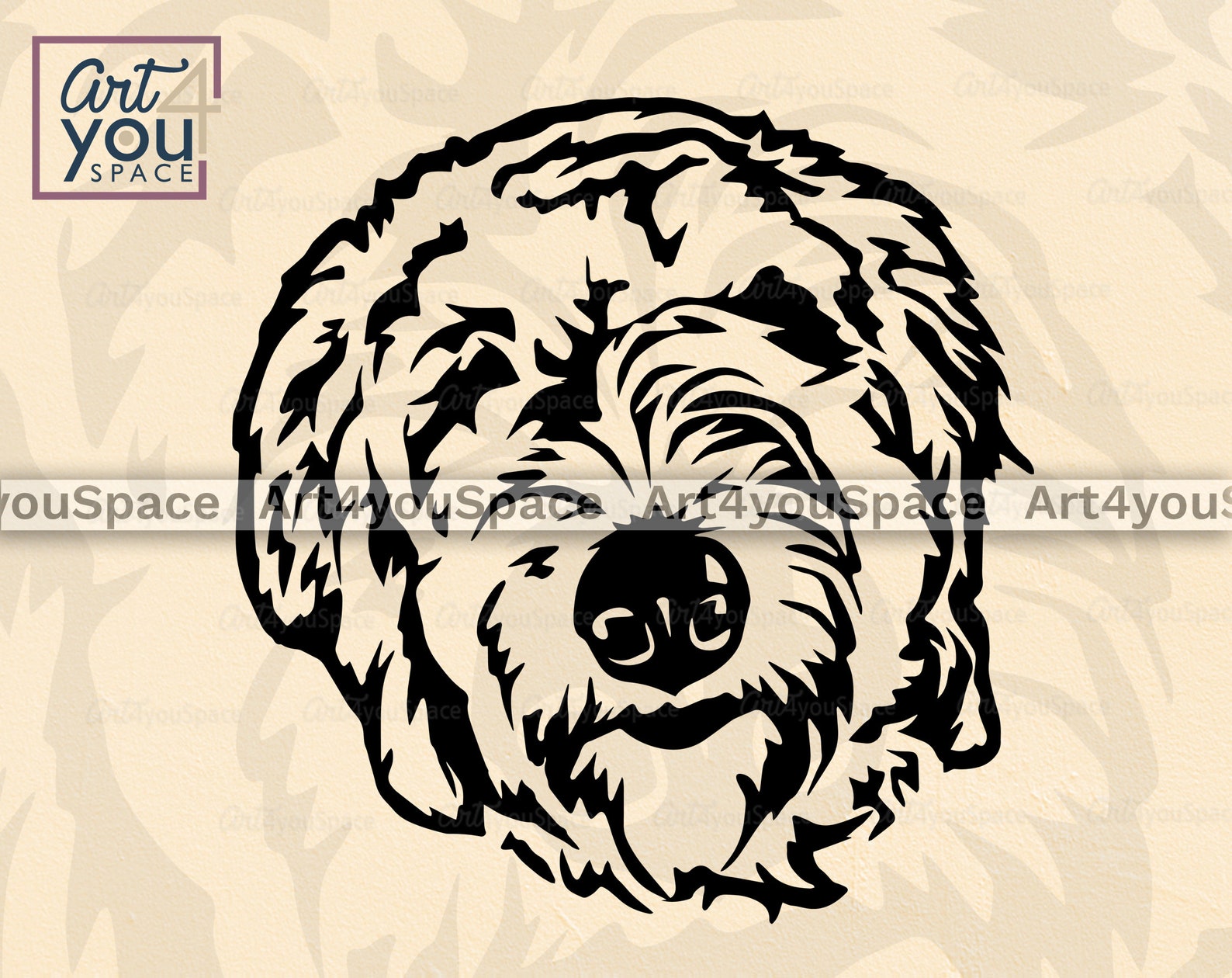 Golden Doodle svg dog svg Cricut Face clipart Head body | Etsy