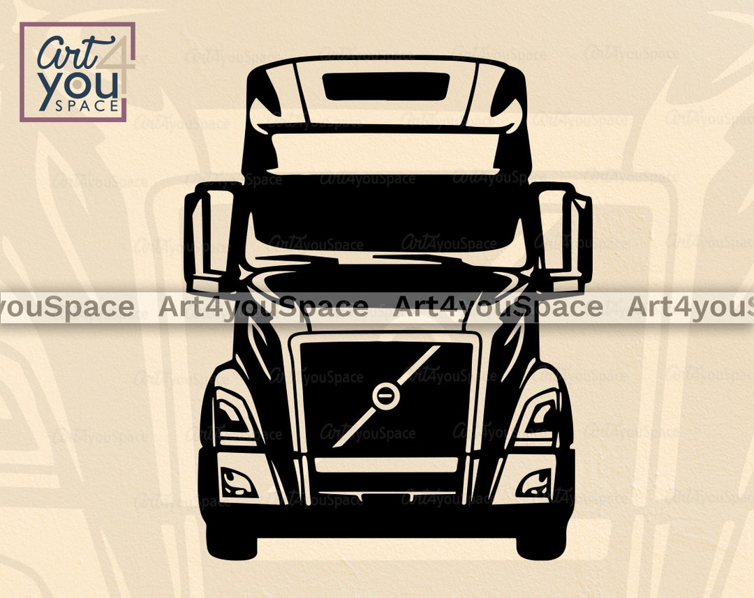 Volvo Day Cab Truck SVG Files Cricut, Tractor Trailer Clipart, Car ...