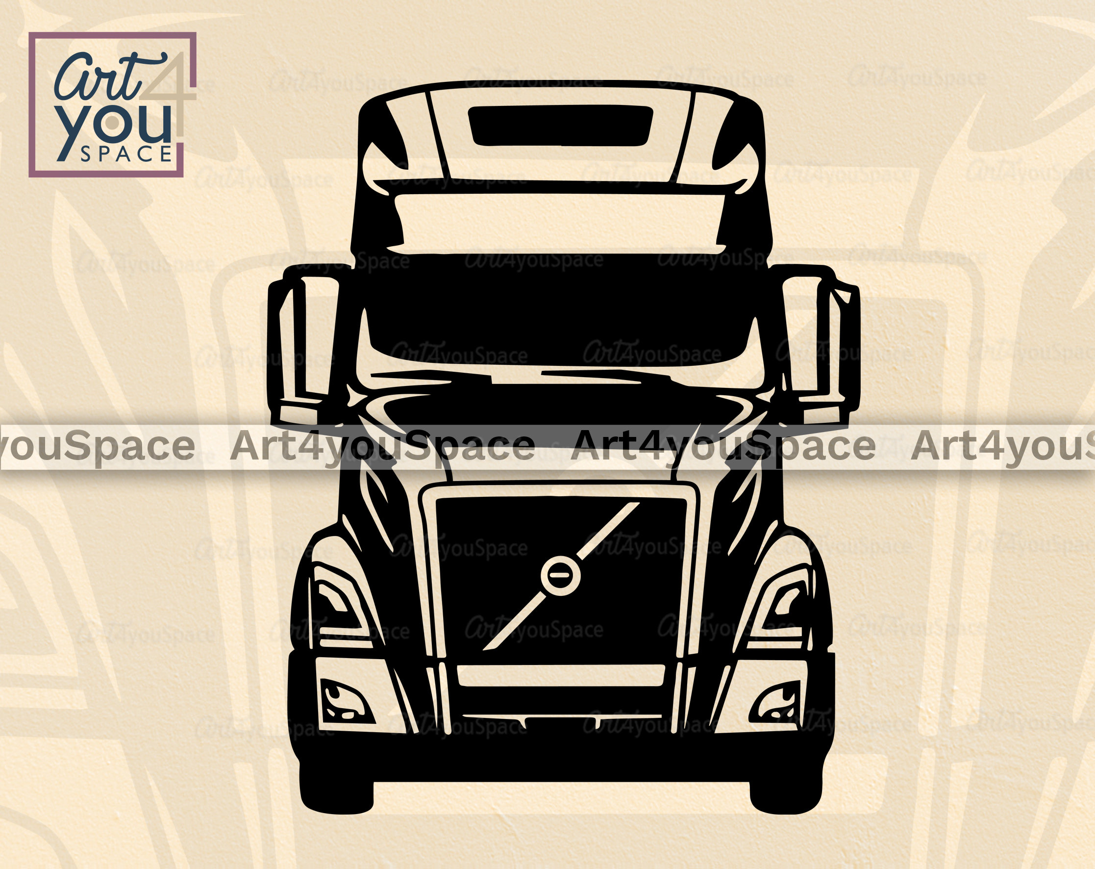 Volvo Day Cab Truck SVG Files Cricut, Tractor Trailer Clipart, Car ...