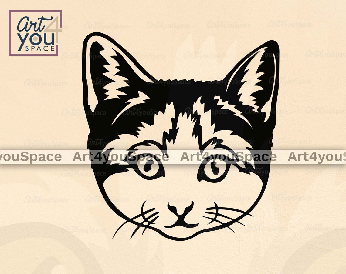 Cat Face Svg Files for Cricut Calico Cat Head Clipart Pet | Etsy