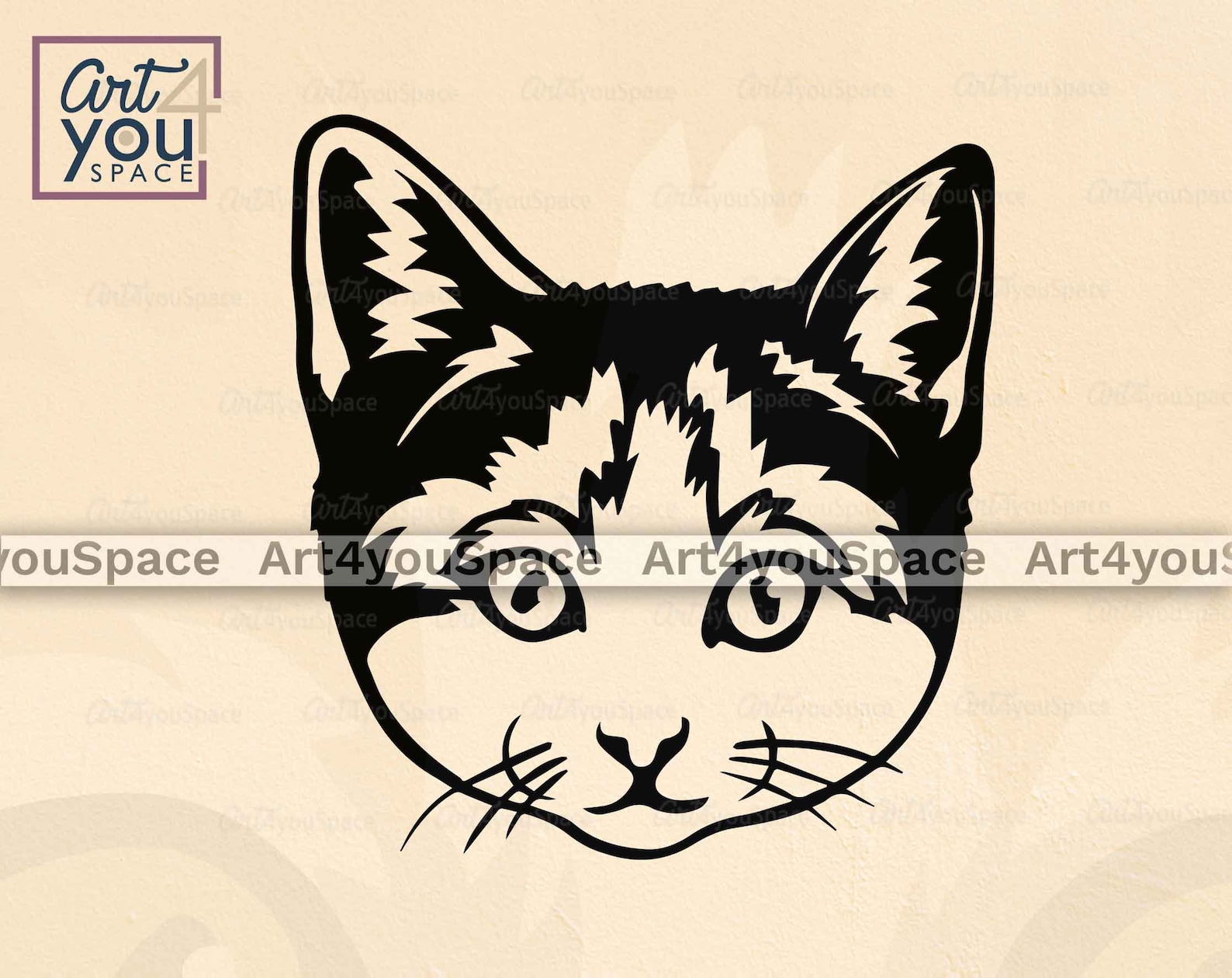 Cat Face Svg Files for Cricut Calico Cat Head Clipart Pet | Etsy