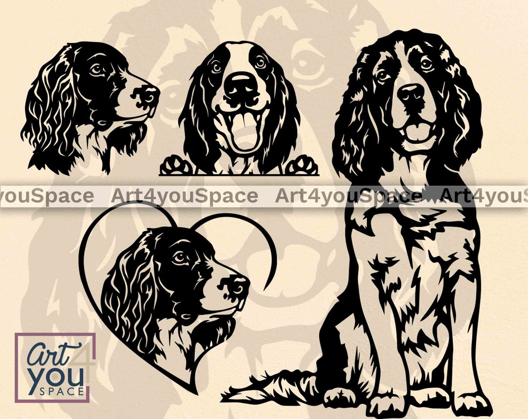 English Springer Spaniel SVG Files for Cricut, Dxf Plasma CNC Cutting ...