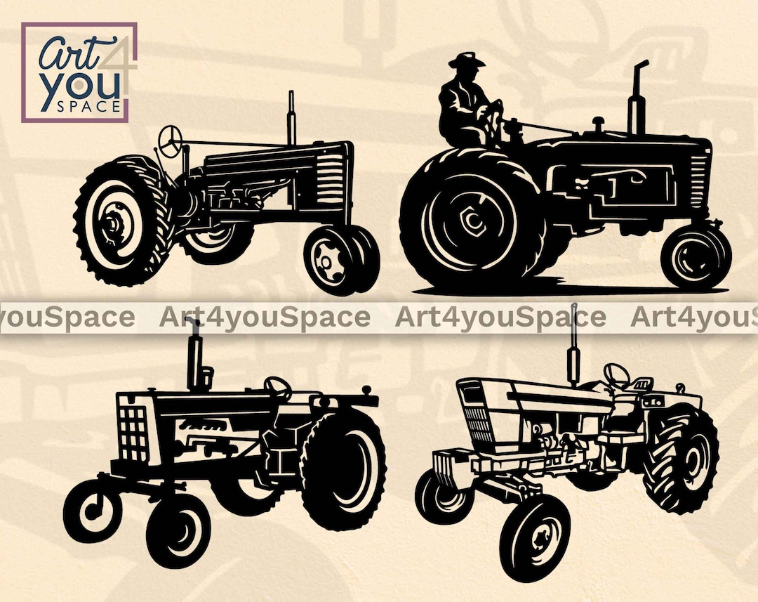 Tractor Svg, Farmer Clipart, Svg Files for Cricut, Silhouette, Cnc ...