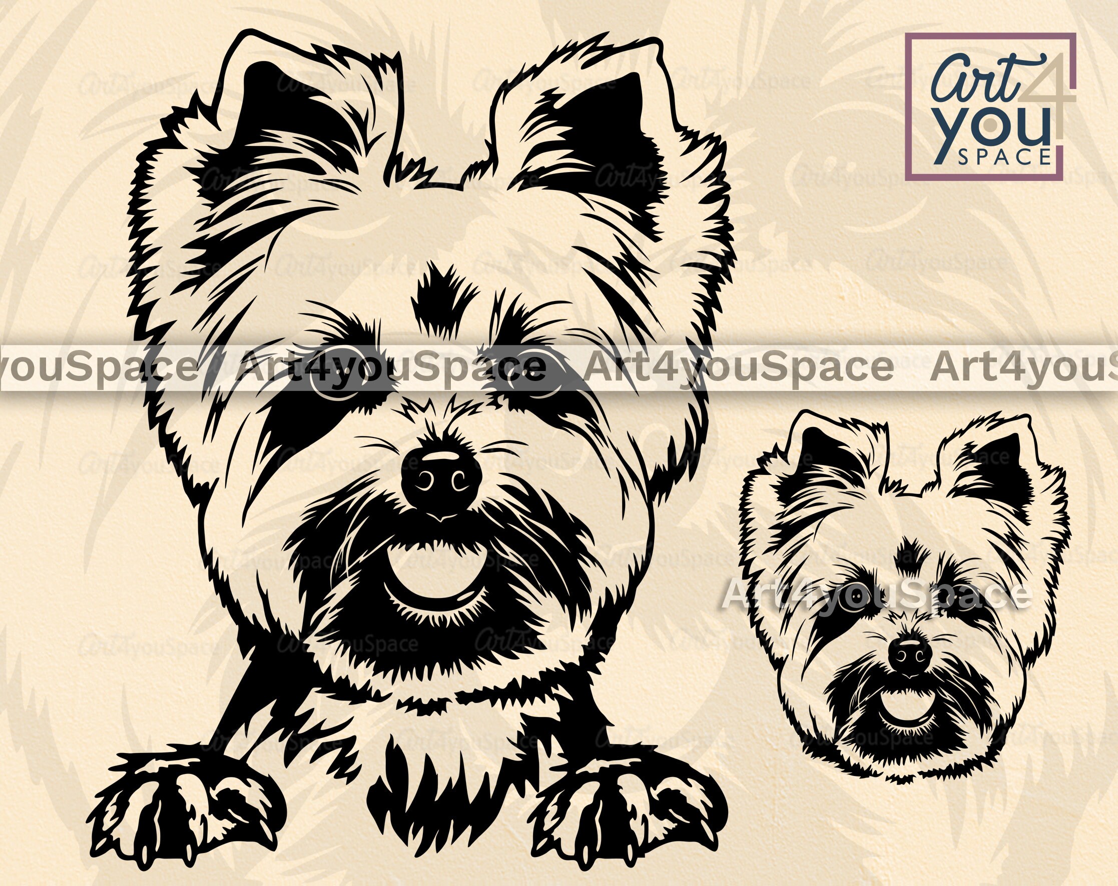 Yorkshire Terrier SVG Dog Svg Files Cricut Cute Yorkie Face - Etsy India