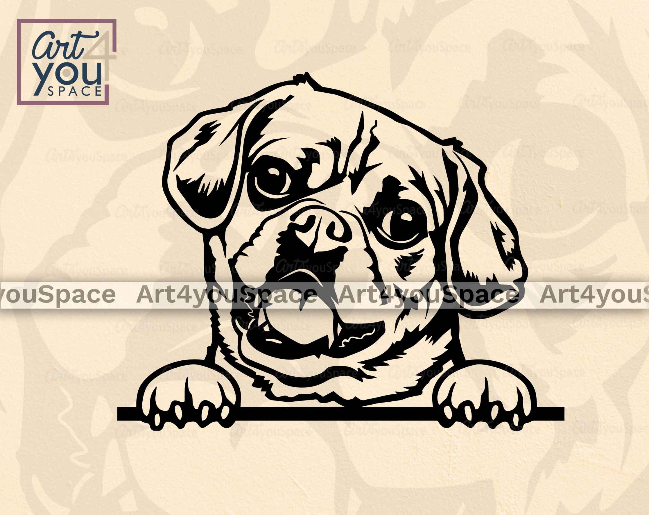 Puggle Svg, Dog Svg File for Cricut, Beagle Pug Mix Breed Clipart ...