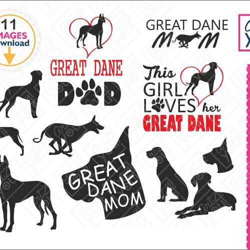 Great Dane Svg - Etsy