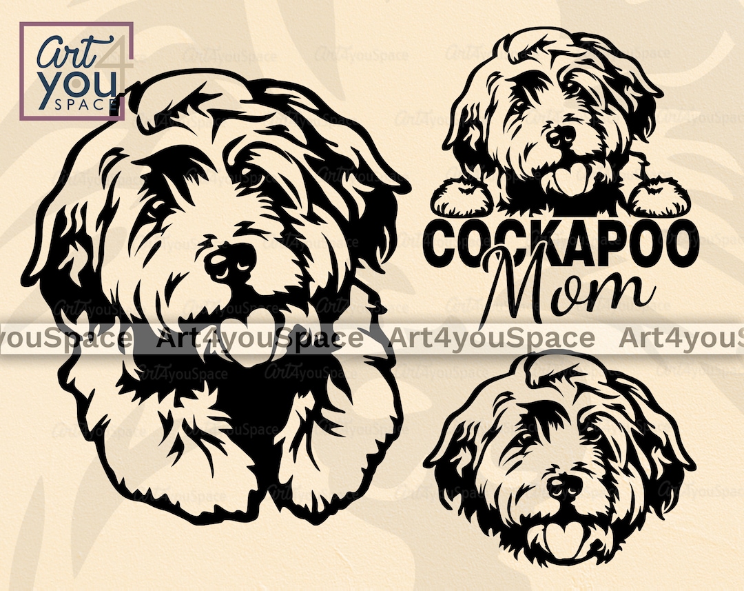 Cockapoo Dog SVG Cricut, Cute Puppy Clipart, Download PNG, Breed Vector ...