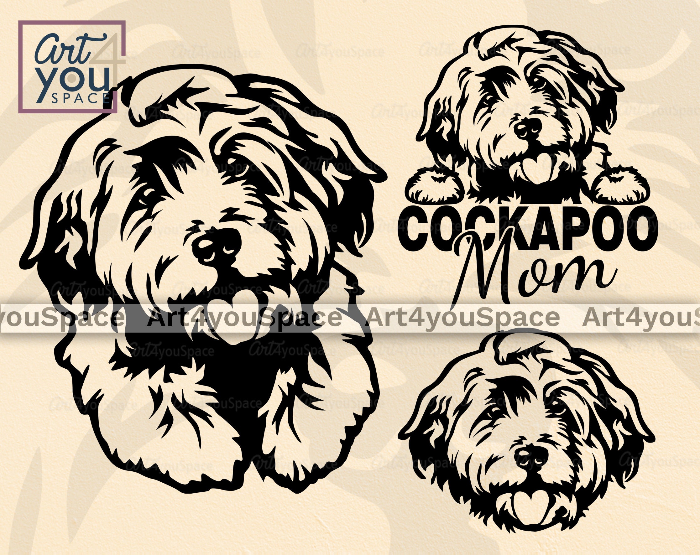 Cockapoo Dog SVG Cricut Cute Puppy Clipart Download PNG - Etsy Canada