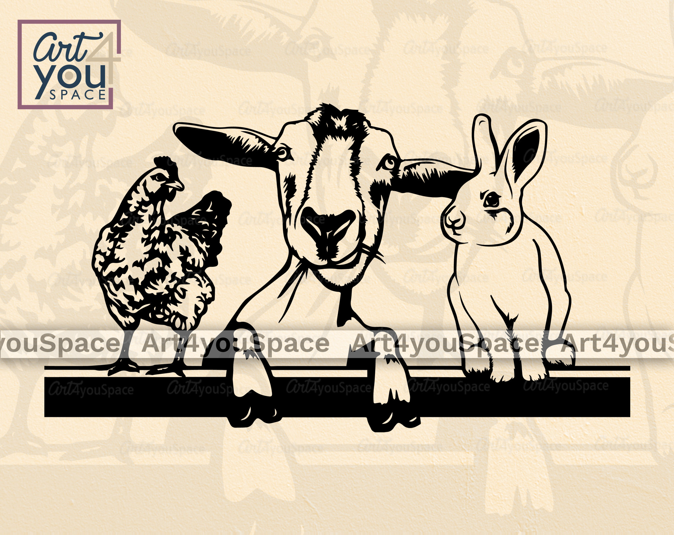 Farm Animals Clipart Svg Files for Cricut Chicken Goat - Etsy UK