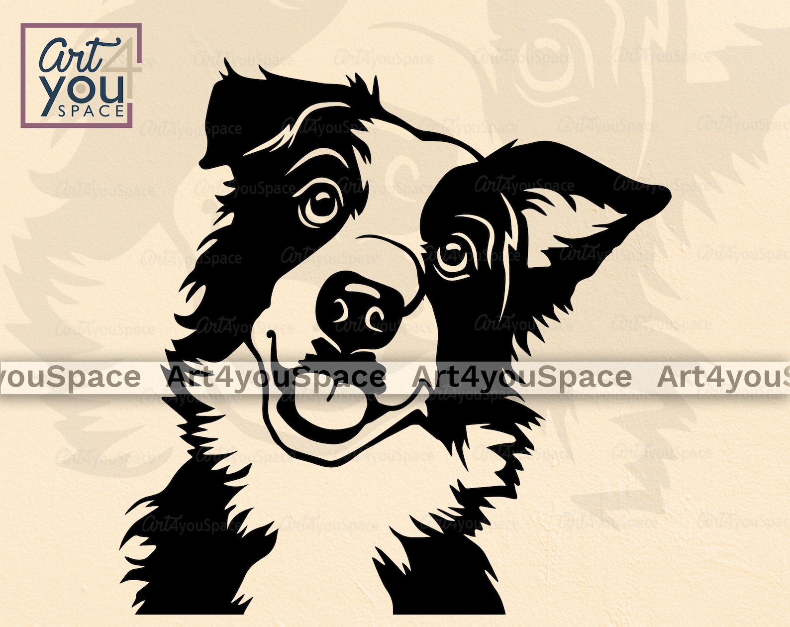 Border Collie Svg, Dog Svg File for Cricut, Face, Peeking Head Paws ...