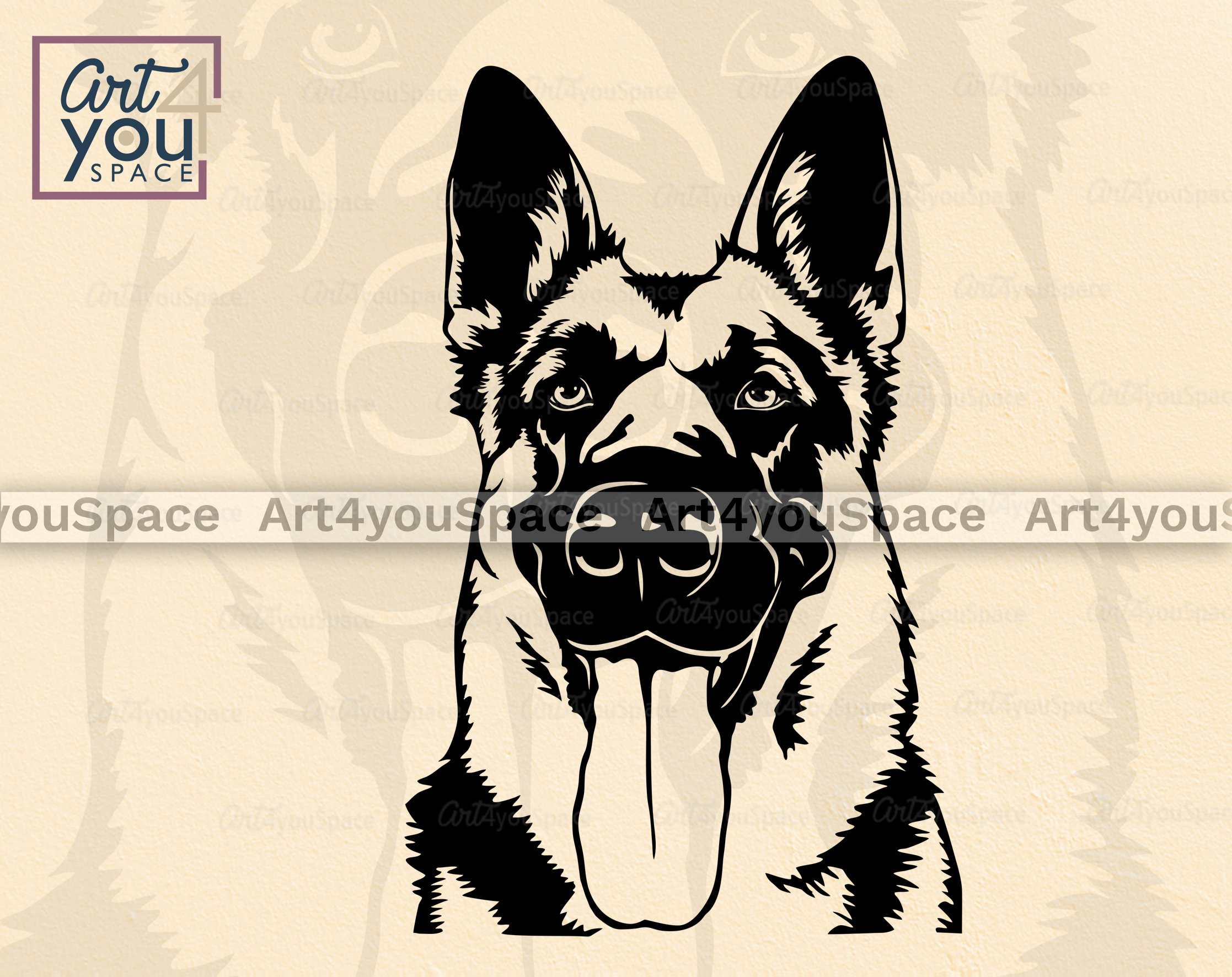 German Shepherd Svg Dog Svg Files for Cricut GSD Clipart Face - Etsy