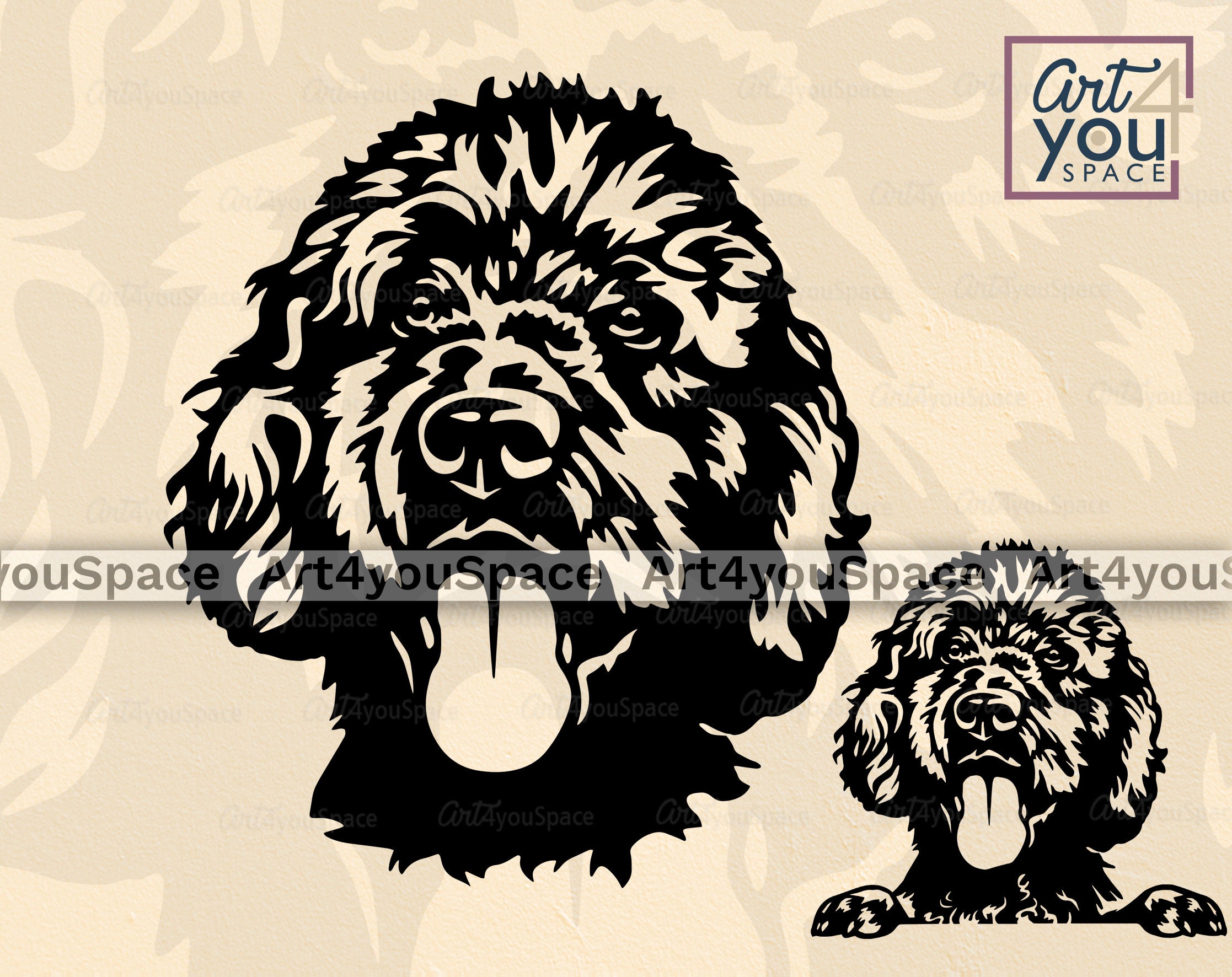 Black Labradoodle svg dog svg cricut cute Face clipart Head | Etsy