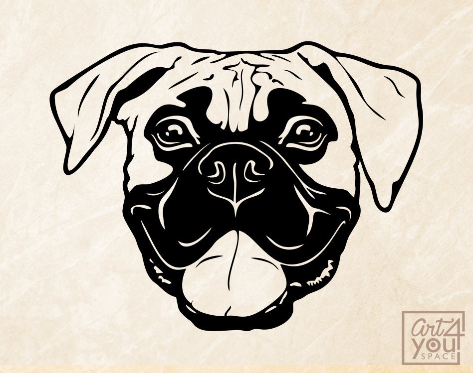 Cute Boxer Svg Dog Breed DOG MOM Animal Face Head Funny | Etsy UK