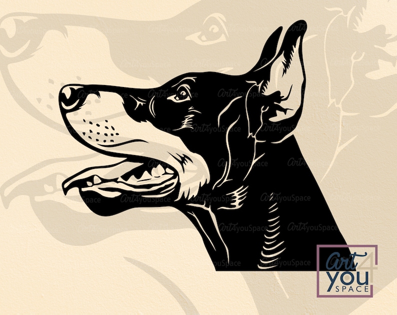 Doberman Svg Doberman Pinscher Vector Dog SVG Files for - Etsy