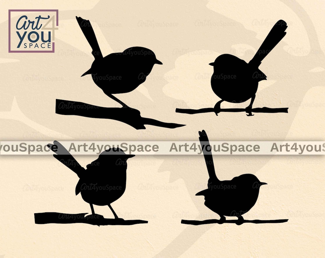 Blue Wren Svg Files for Cricut Australian Bird on Branch - Etsy Australia