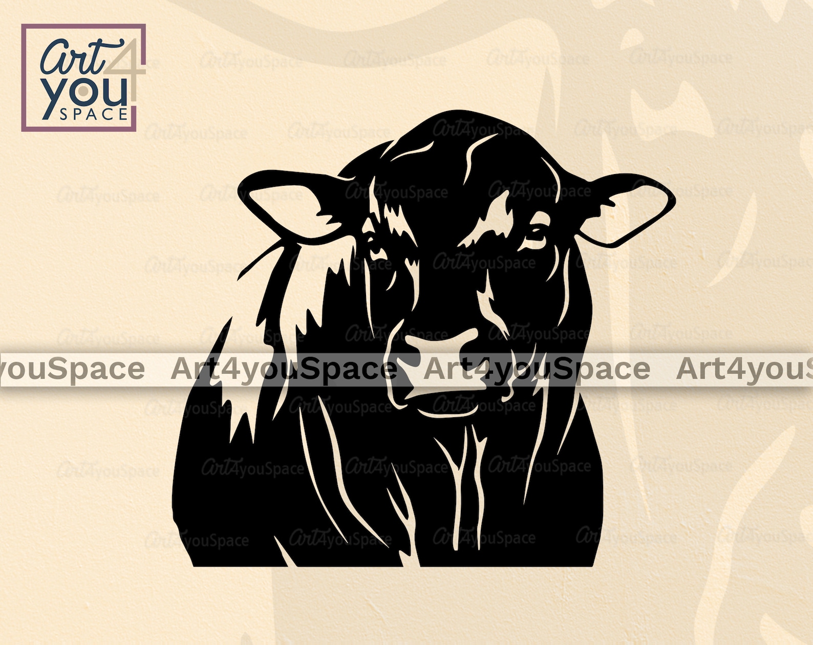 Bull SVG File Cricut, Cattle Clipart, Buffalo Head Vector Stencil, Cow ...