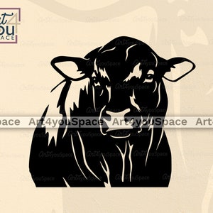 Bull SVG File Cricut, Cattle Clipart, Buffalo Head Vector Stencil, Cow ...