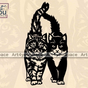 Cat SVG Files for Cricut, Dxf Plasma Files, Domestic Animal Png Clipart ...