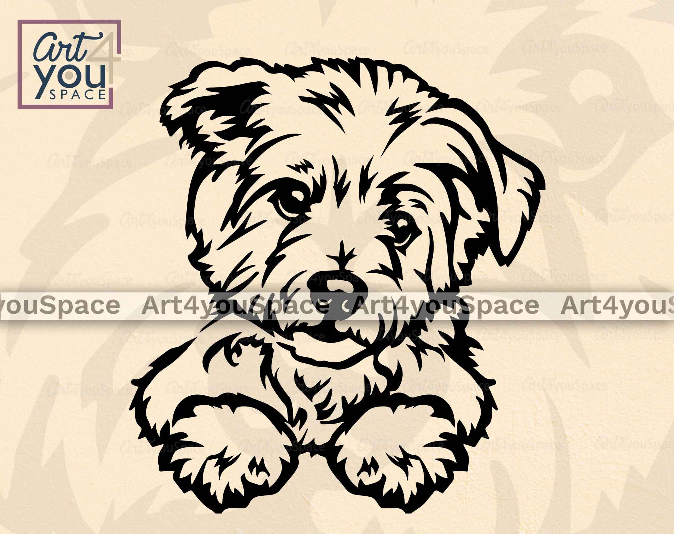 Maltese Puppy Svg Dog Svg File Cricut Cute Peeking Animal | Etsy