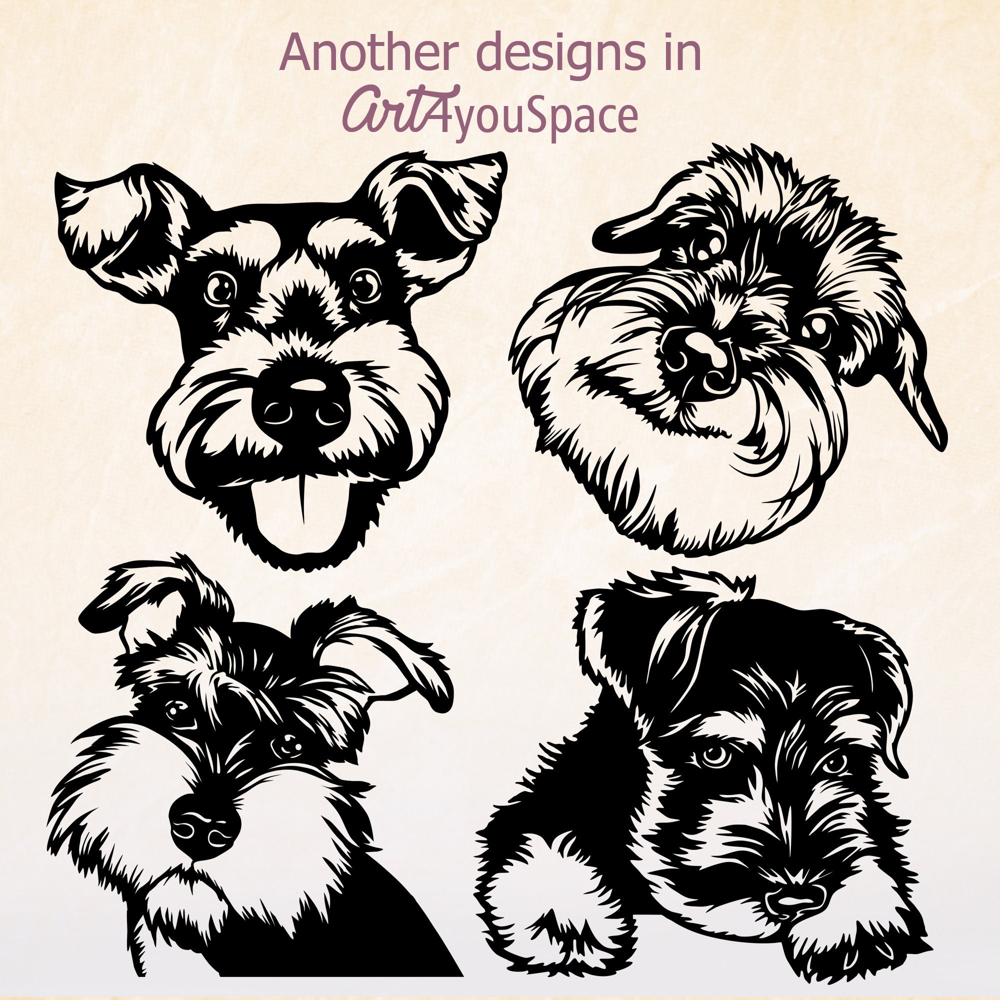 Schnauzer svg Miniature schnauzer dog svg cricut dxf plasma | Etsy