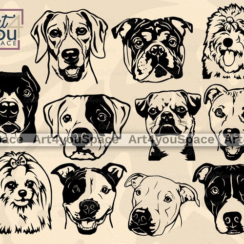 Dogs SVG Cricut Project Clipart Vector Chihuahua Pitt Bull - Etsy