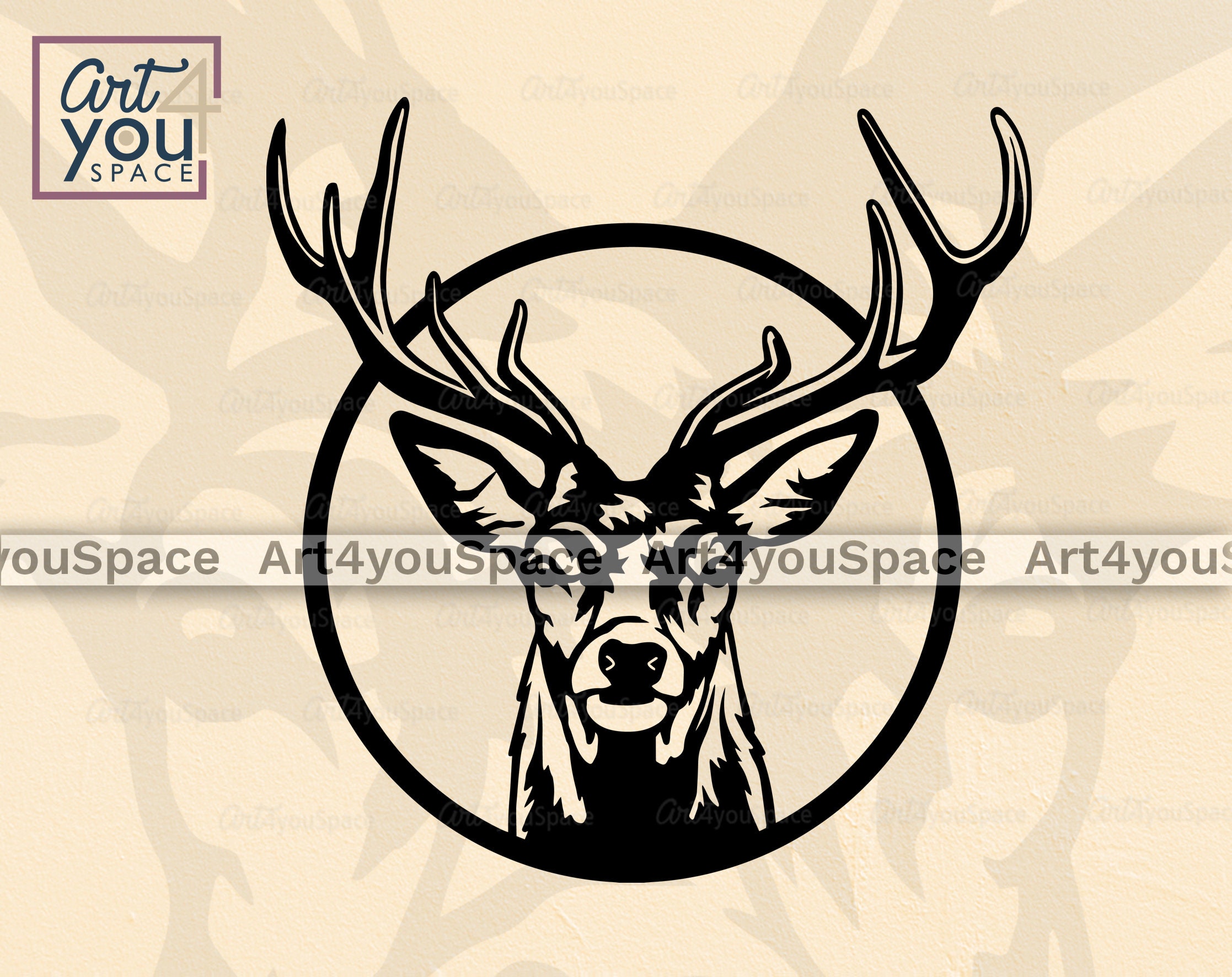 Stag Head Svg Files for Cricut Woodland Animal Head Flowers - Etsy ...
