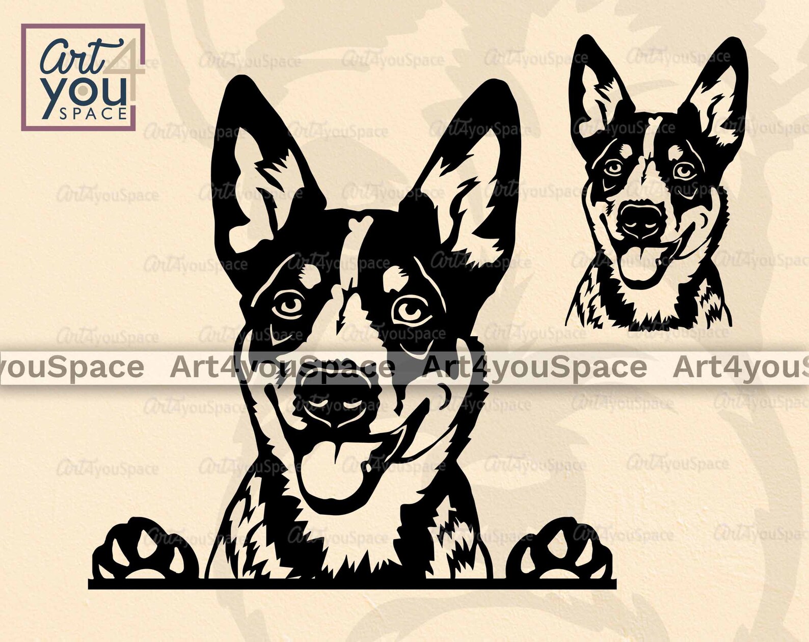 Australian Cattle Dog Svg Dog Svg Files for Cricut Peeking - Etsy